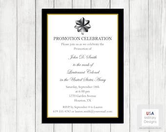 Army Promotion Ceremony Invitation, Printable Army Promotion Invitation ...