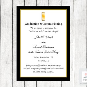 Army Commissioning & Graduation Announcement, Printable Army ...