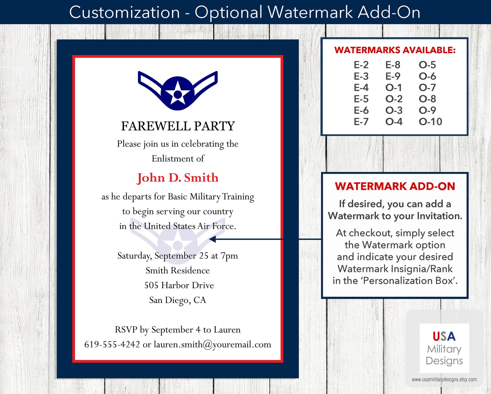 Air Force Farewell Invitation, Printable US Air Force Farewell ...