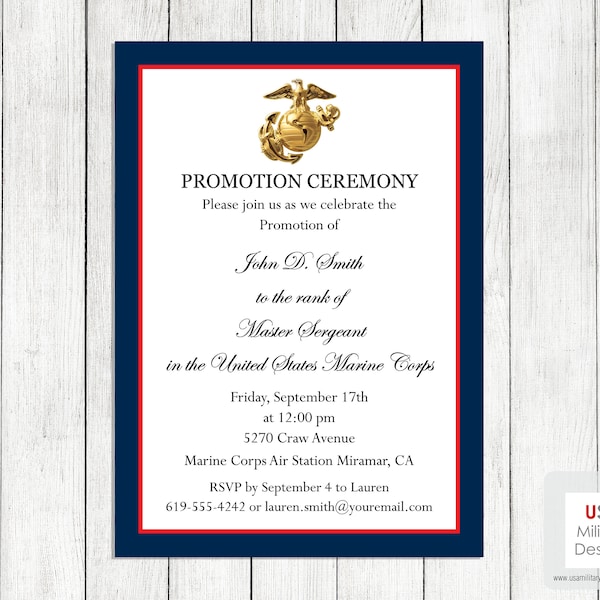 Military Promotion Invitation - Etsy
