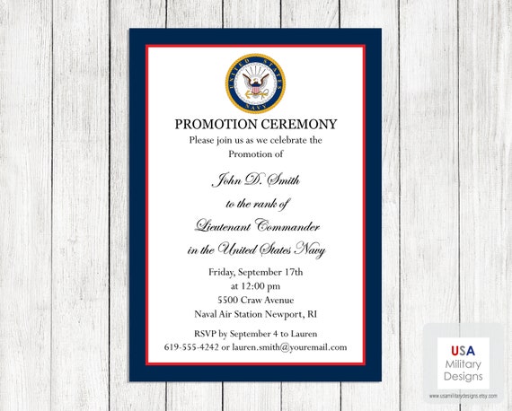 Navy Promotion Ceremony Invitation Printable US Navy - Etsy