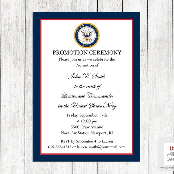 Military Promotion Invitation - Etsy