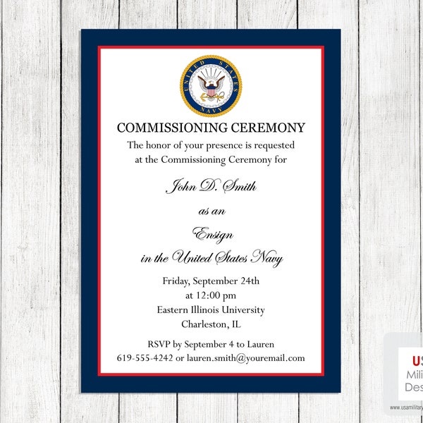 Navy Commissioning Invitation - Etsy