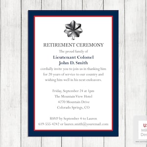 Air Force Retirement Ceremony Invitation, Printable US Air Force ...