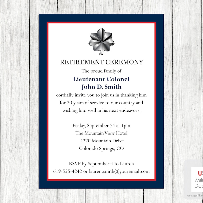 Air Force Retirement Invitation - Etsy