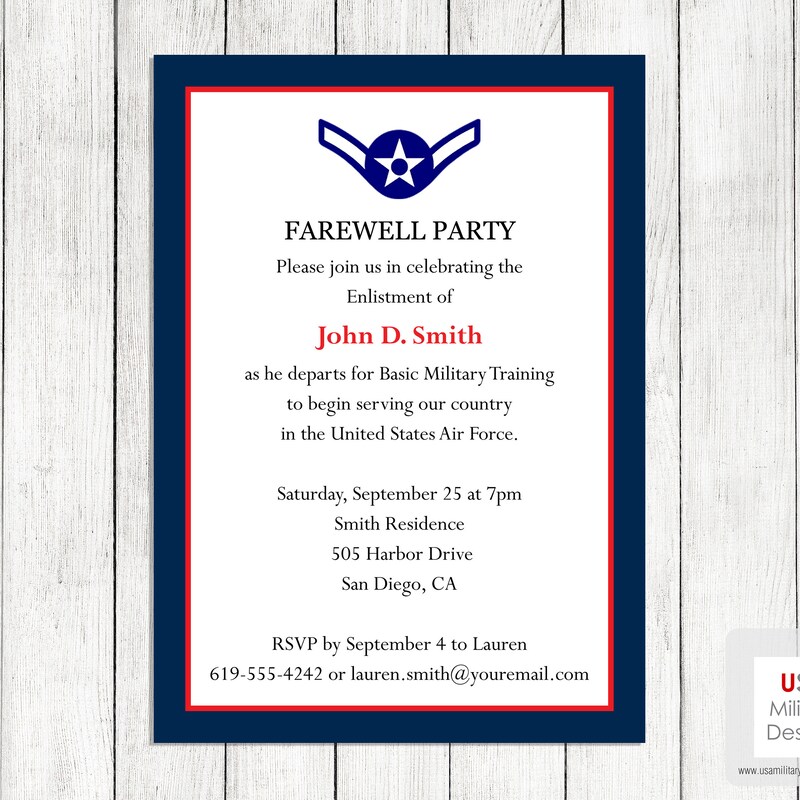 Air Force Invitation - Etsy