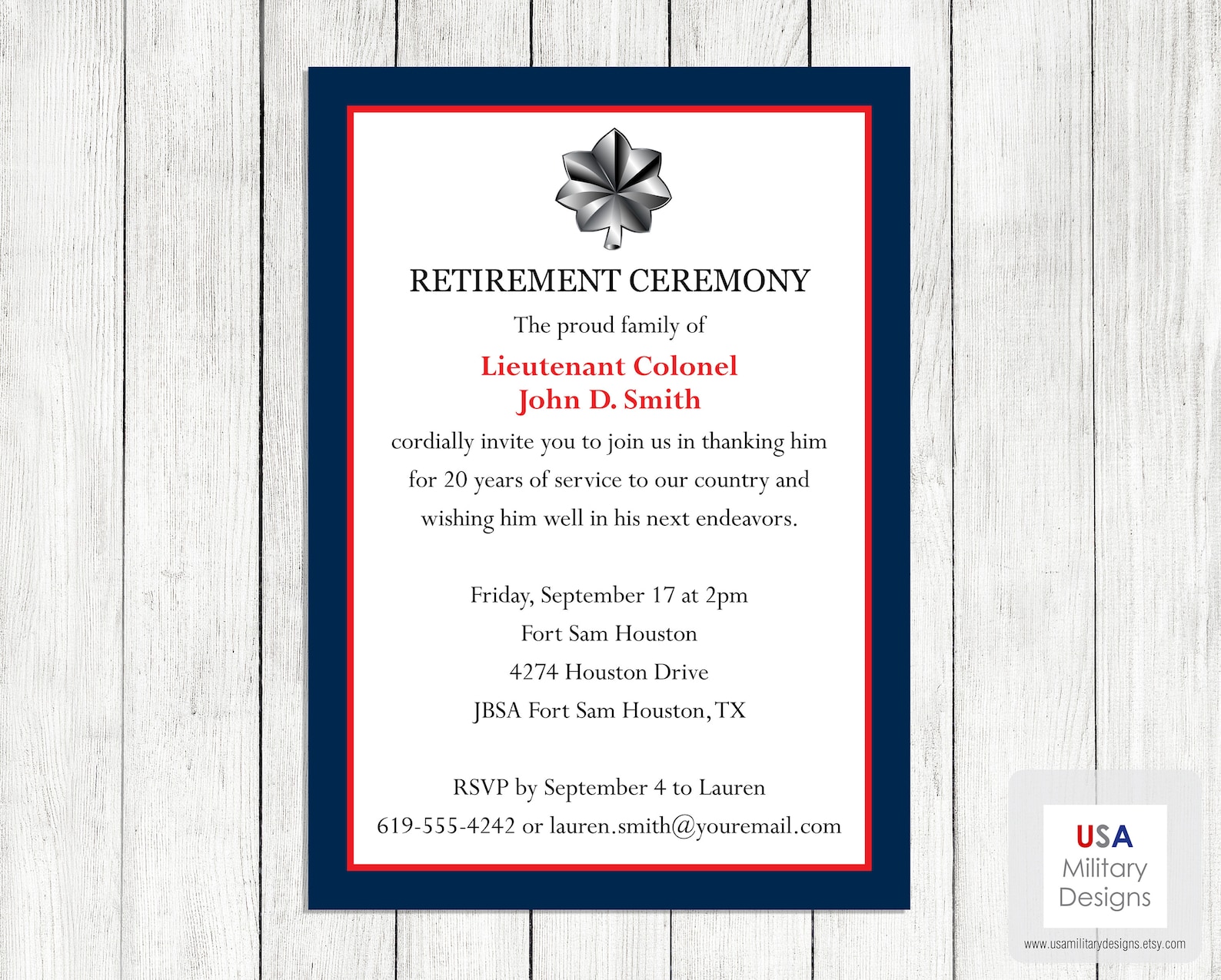 Army Retirement Ceremony Invitation, Printable Army Retirement ...