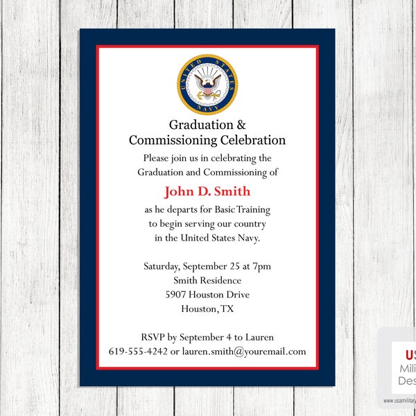 Us Navy Ensign Commissioning Invitation - Etsy