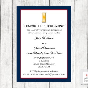 Air Force Commissioning Ceremony Invitation, Printable Air Force ...