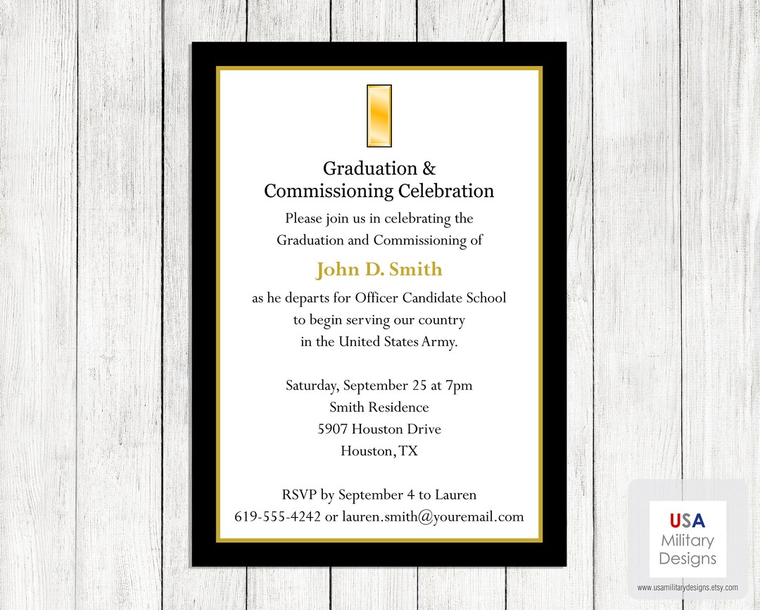 Army Commissioning & Graduation Party, Printable Army Commissioning ...