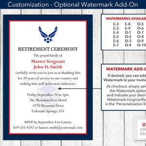 Air Force Retirement Ceremony Invitation Printable US Air | Etsy