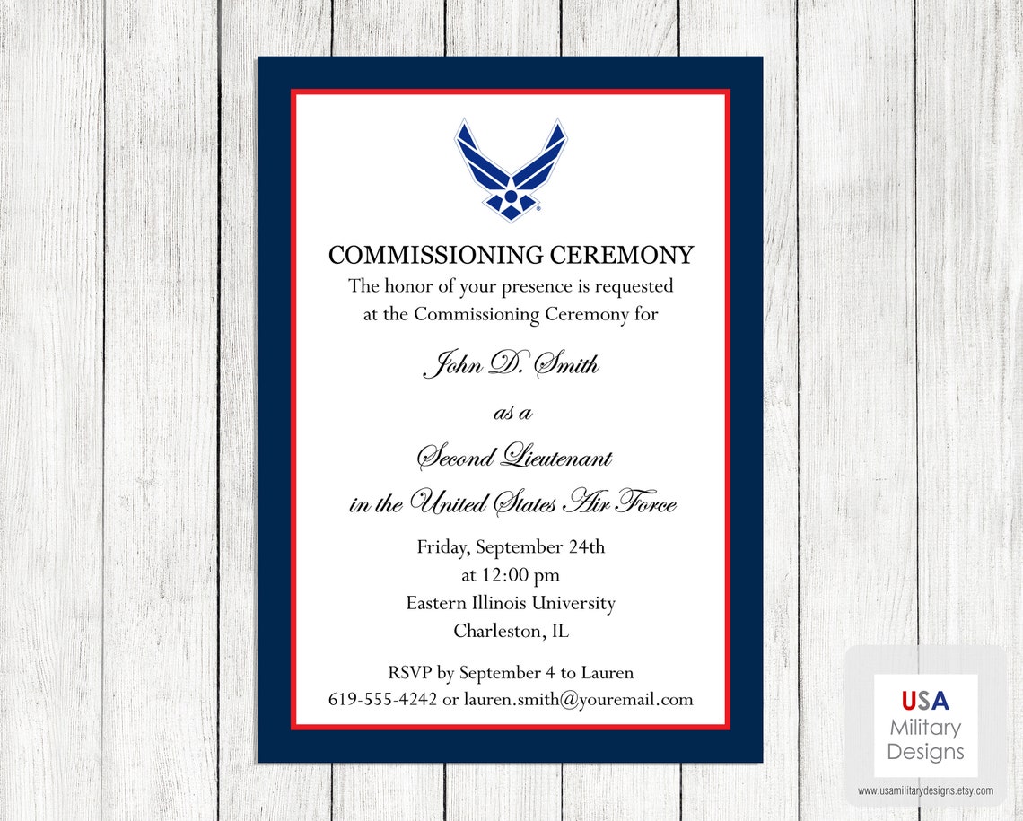Air Force Commissioning Ceremony Invitation Printable Air | Etsy