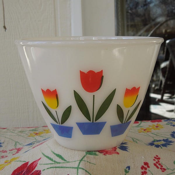 Fire King Tulip - Etsy