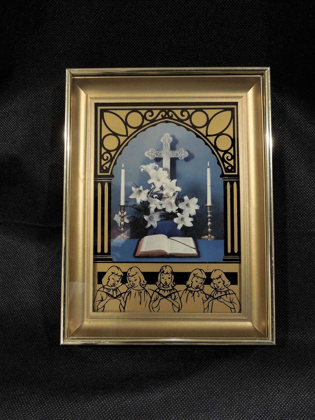 Vintage Frame. Children Choir. Christian Art. Framed Religious Decor ...