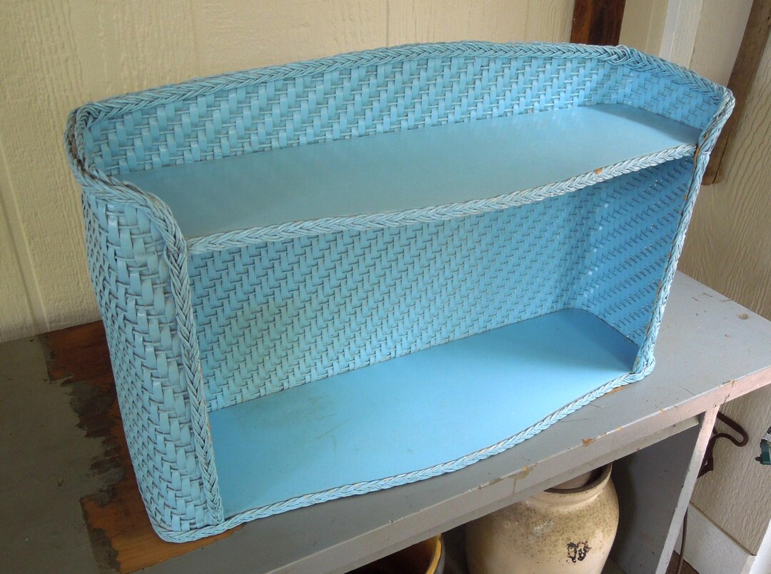 Vintage Woven Wall Shelf. Wood Shelves. Wall or Counter Display. - Etsy