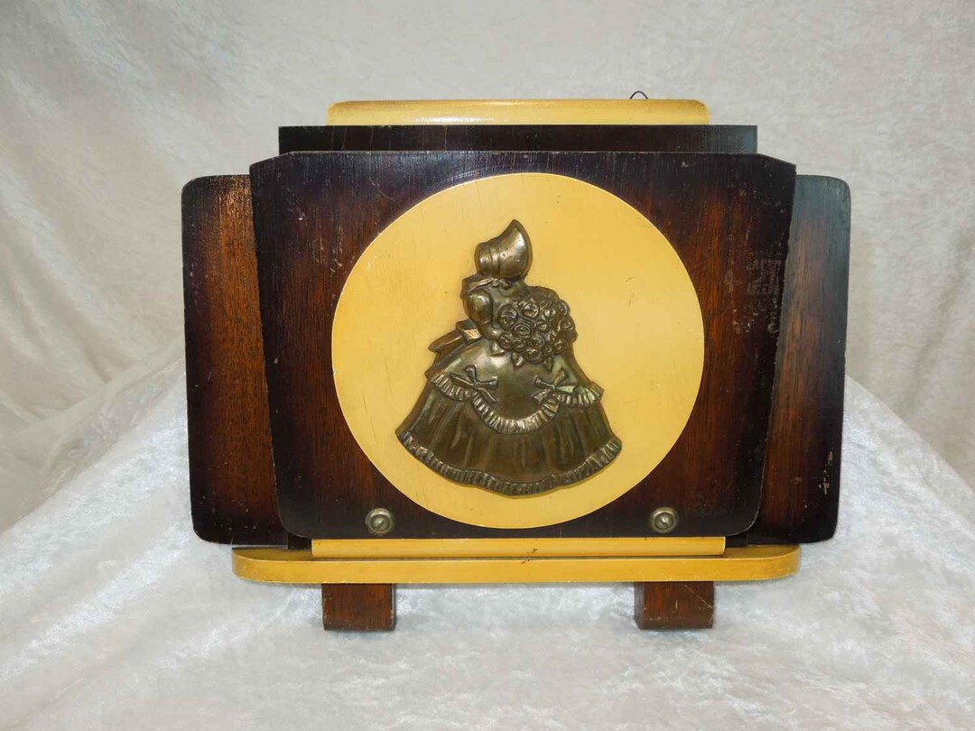 Victorian Wooden Letter Holder. Wall Mounted Mail Holder. Two Tone Wood ...