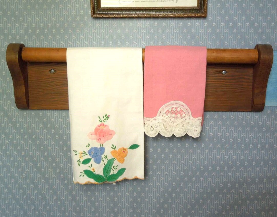 Primitive Wooden Towel Roller. Wall Mounted Towel Bar. - Etsy