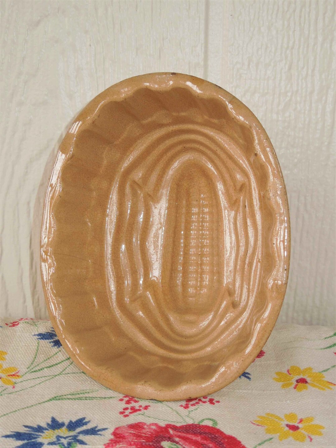Antique Yellow Ware Food Mold. Corn Cob Imprint. Oval Mold. - Etsy