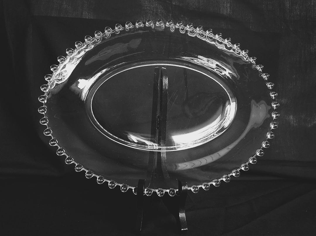 Imperial Glass Oval Platter. Candlewick Pattern. 13" X 10". Beaded ...