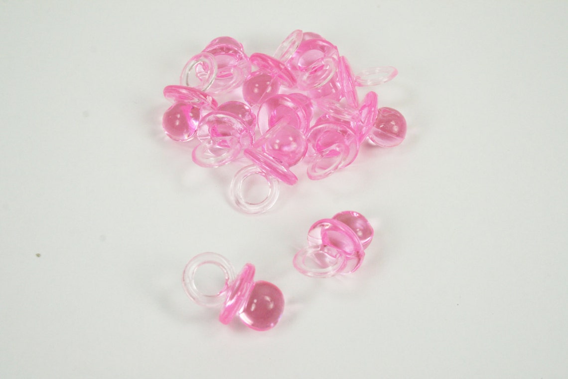 MINI 3/4" X 1/2" Acrylic Pacifiers Baby Shower Favor Choose Color ...