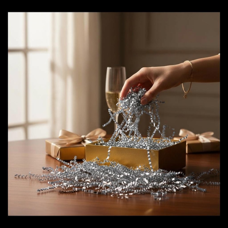 METALLIC Shred for Packaging Gift Box / Basket Filler Choose Color ...