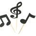 Assorted Glitter MUSICAL NOTES Cupcake Toppers Birthday Party Decor ...
