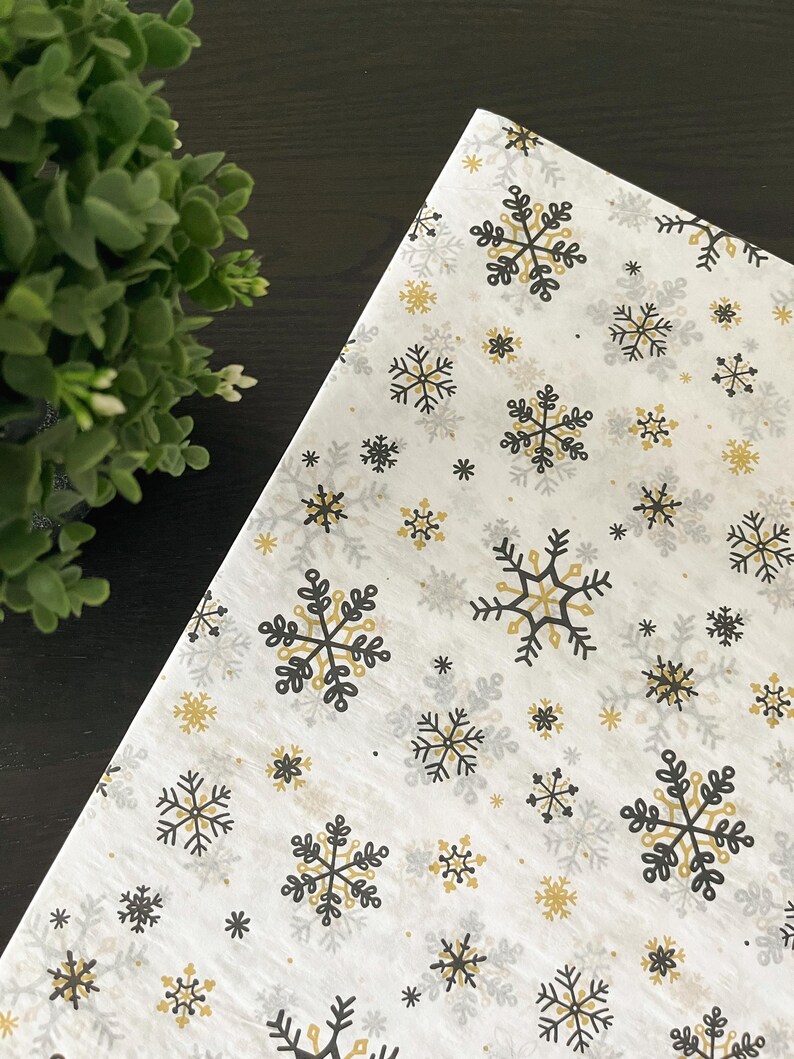 RUSTIC SNOWFLAKE DESIGN Gift Grade Tissue Paper Sheets Choose Size ...