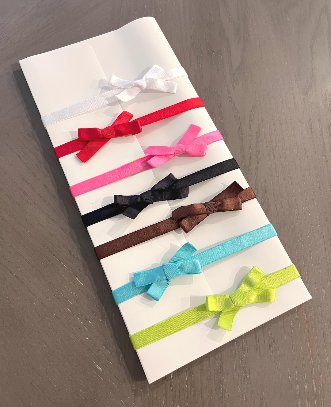 8" and 12" Satin Stretch Wide Loops 1/2" Wide Elastic Loop Pre-tied Bow ...