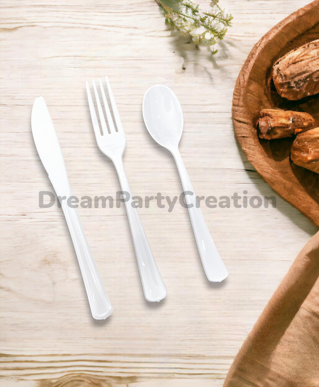 Pack of 24 WHITE Premium Plastic CUTLERY Set Knife, Fork, Spoon - Etsy