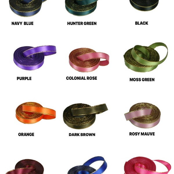 Gold Edge Ribbon - Etsy