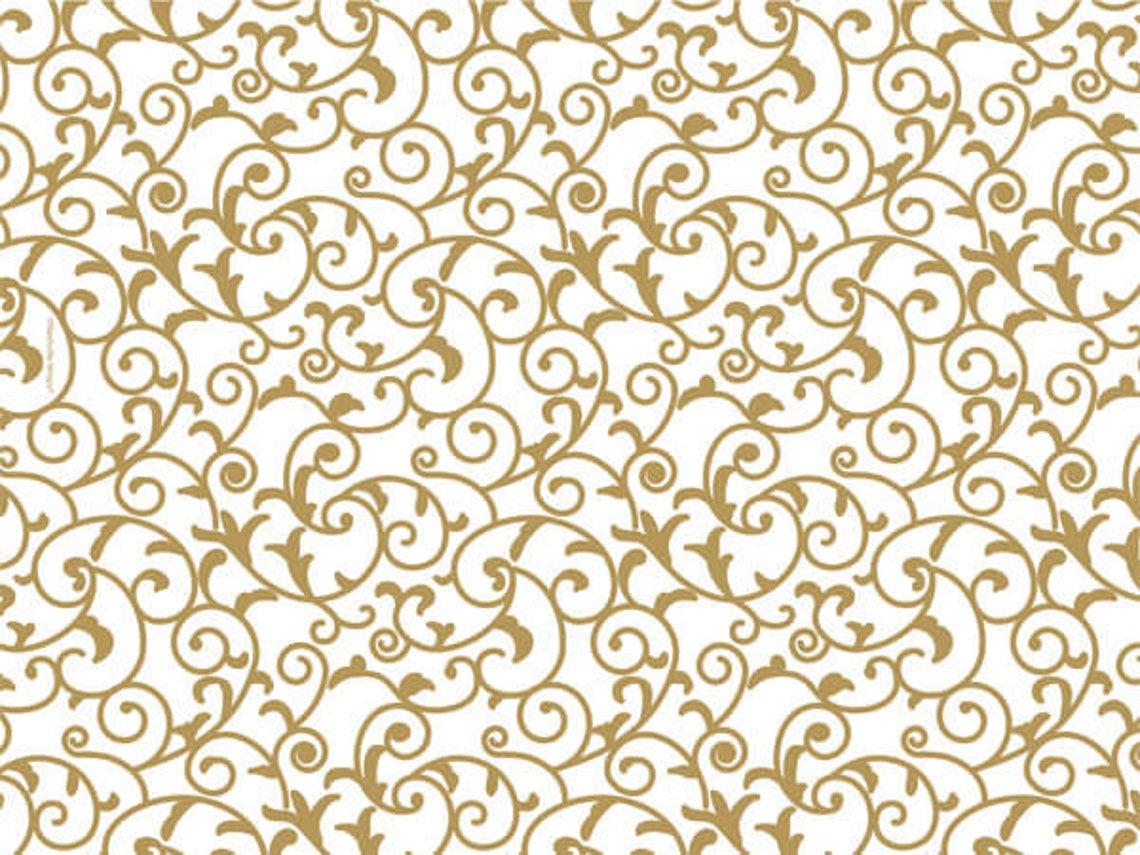 ELEGANT GOLD SCROLL Design Gift Grade Tissue Paper Sheets Choose Size ...