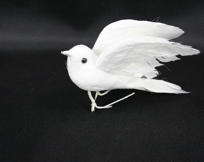 Artificial Doves 4 Inch Wingspan White Flocked Body and - Etsy