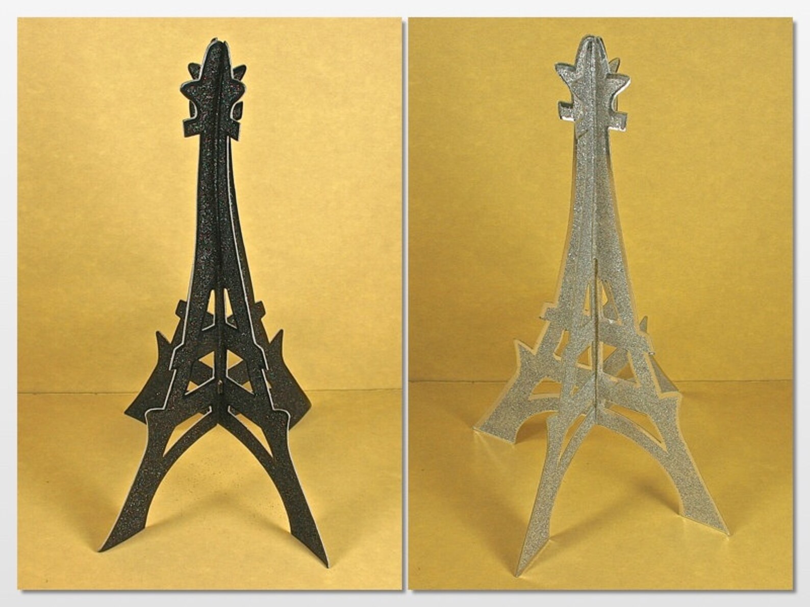 3 D Glittered EIFFEL Tower CARDBOARD Cut out 12 Tall X Etsy