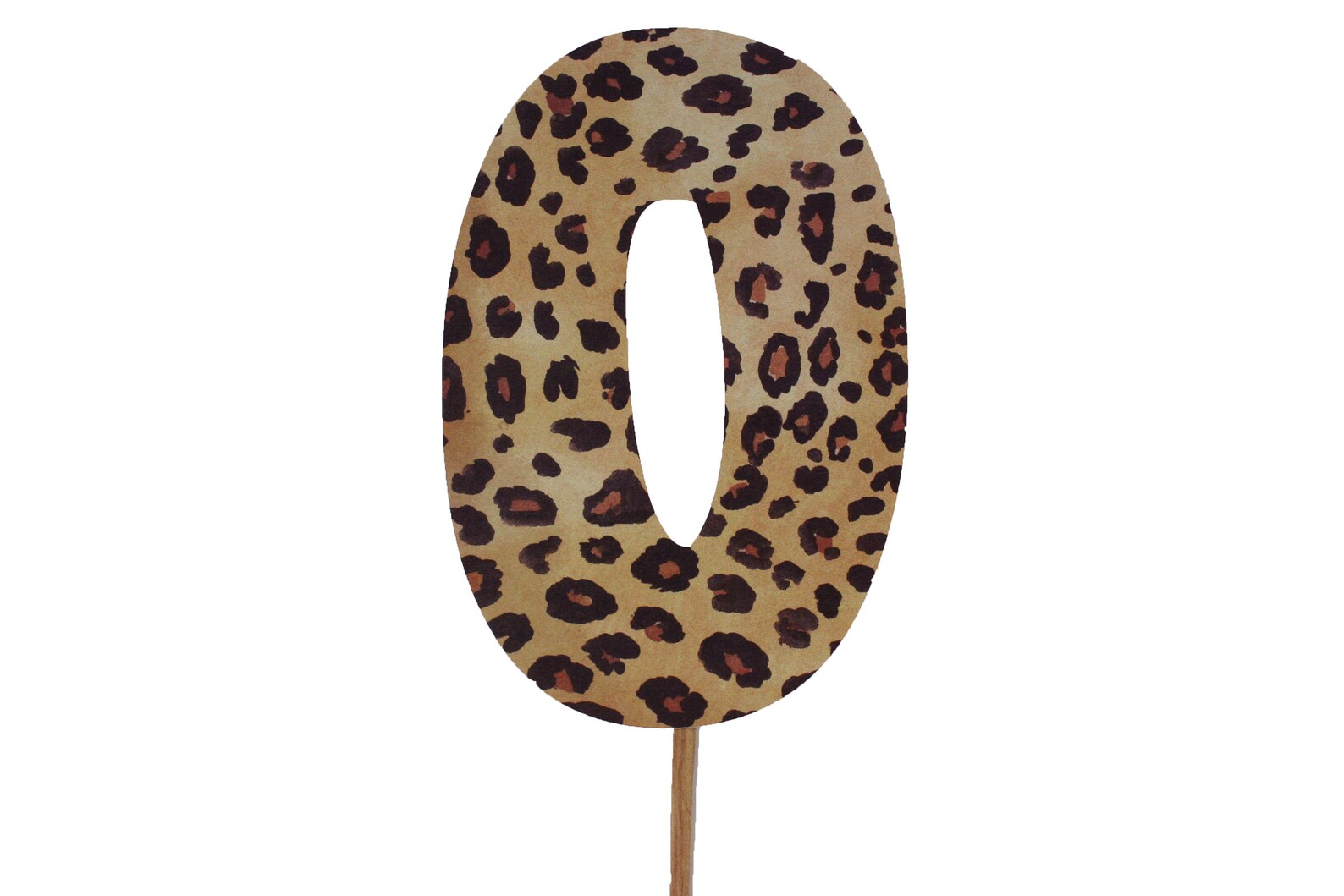 LEOPARD Print Design Birthday NUMBER Cake Topper 5.5" Tall Choose ...