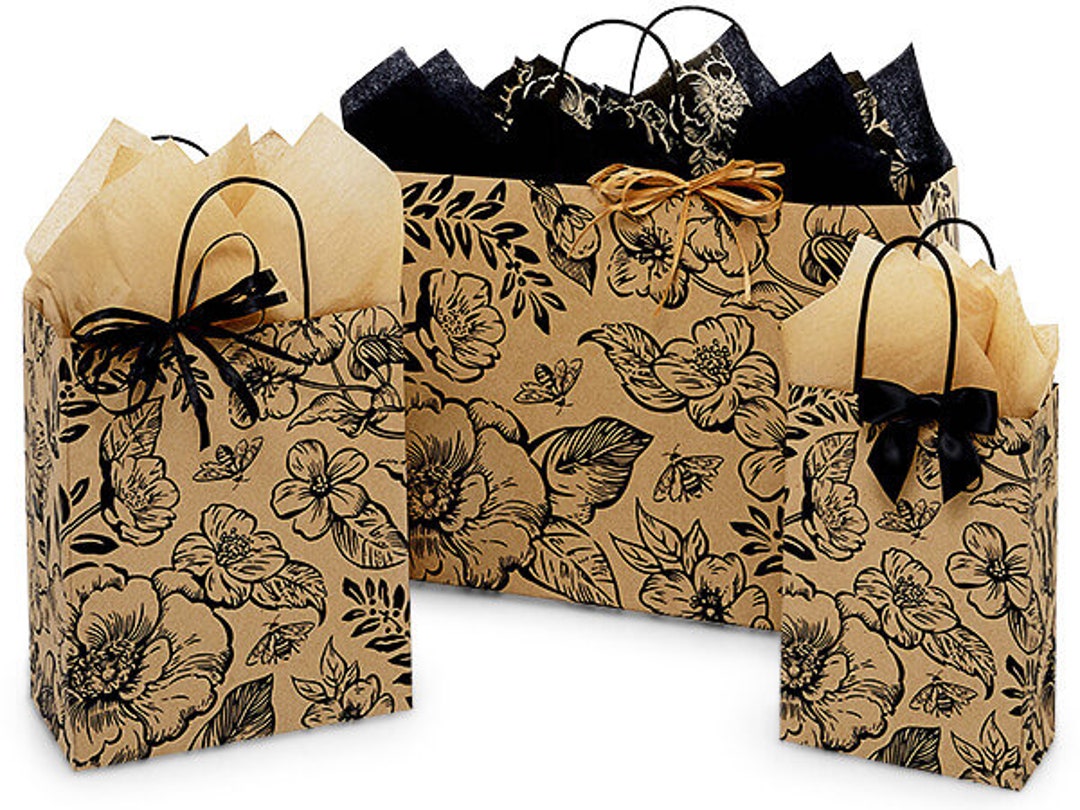 Kraft TIMELESS FLORAL Design Print Shopping Gift Paper (bag Only ...
