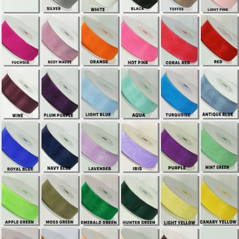 7/8 Wired Sheer Ribbon - Etsy