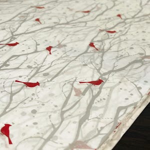 SILVER WOODLAND Frost CARDINAL Design Gift Grade Tissue Paper Sheets ...