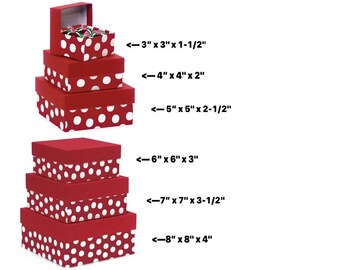 1 RED Round Nested Box Matte Gift Choose Size | Etsy