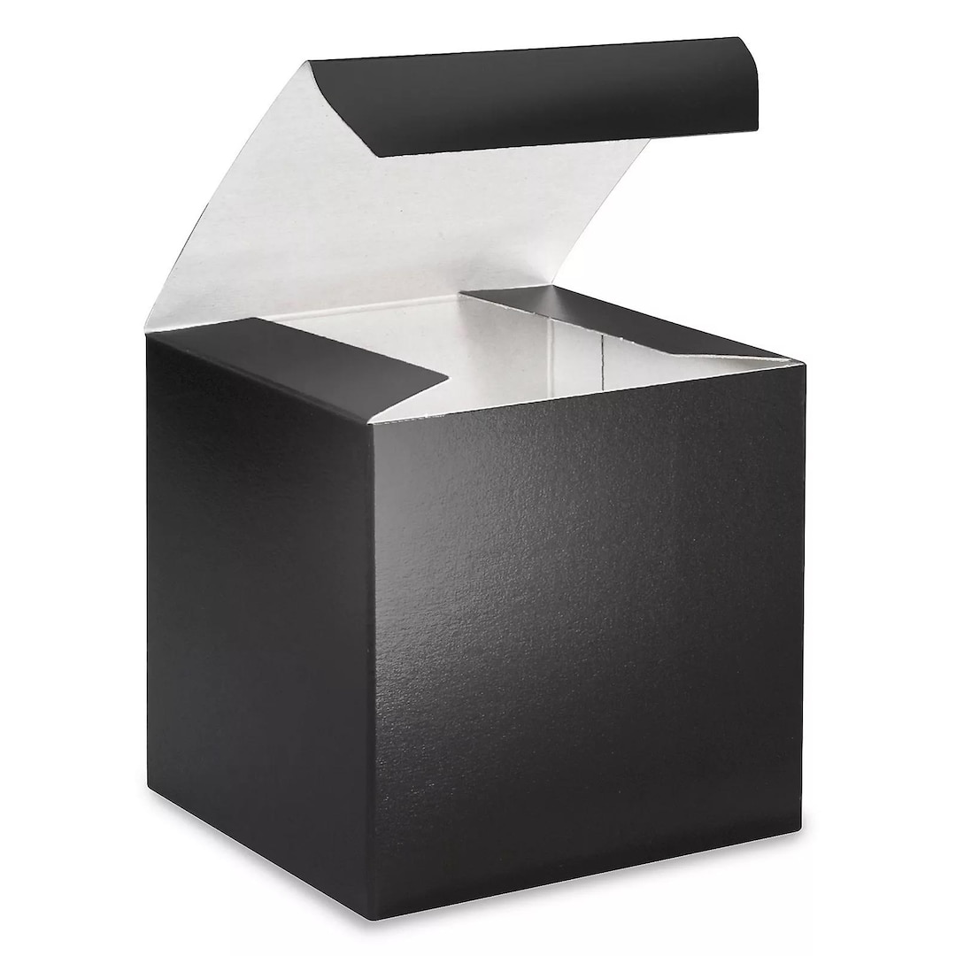4x4x4" Gloss BLACK Chipboard Gift Packaging Box - Etsy