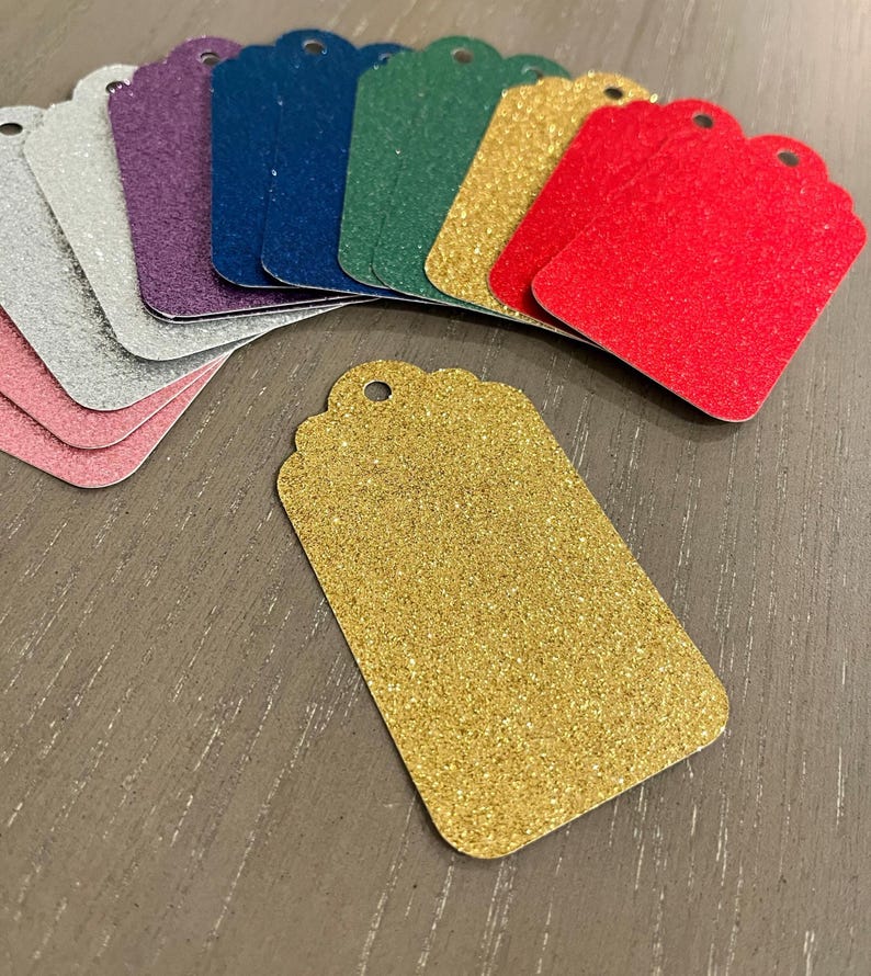 Glitter Gift Tags Choose Color and Pack Amount - Etsy