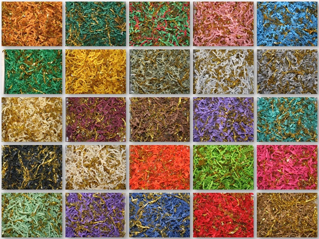 Paper Shred With METALLIC GOLD Trim for Packaging Gift Box / Basket ...