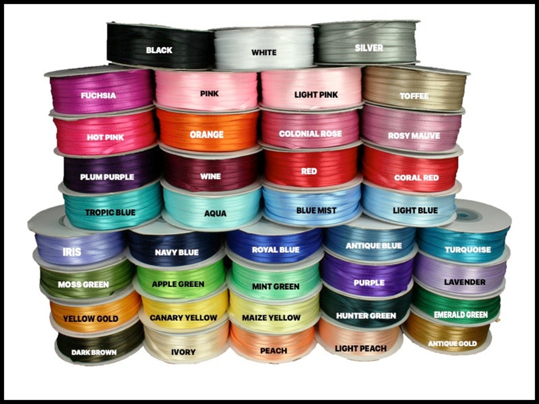 1/8" DOUBLE FACE Silky SATIN Ribbon 100% Polyester Choose 10 Yds or 100 ...