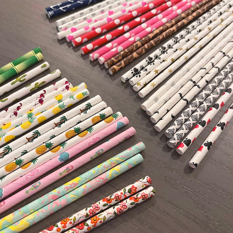 Floral Paper Straws - Etsy