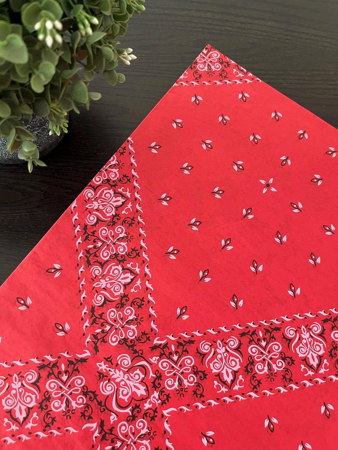 RED BANDANA Design Gift Grade Tissue Paper Sheets Choose Size & Package ...