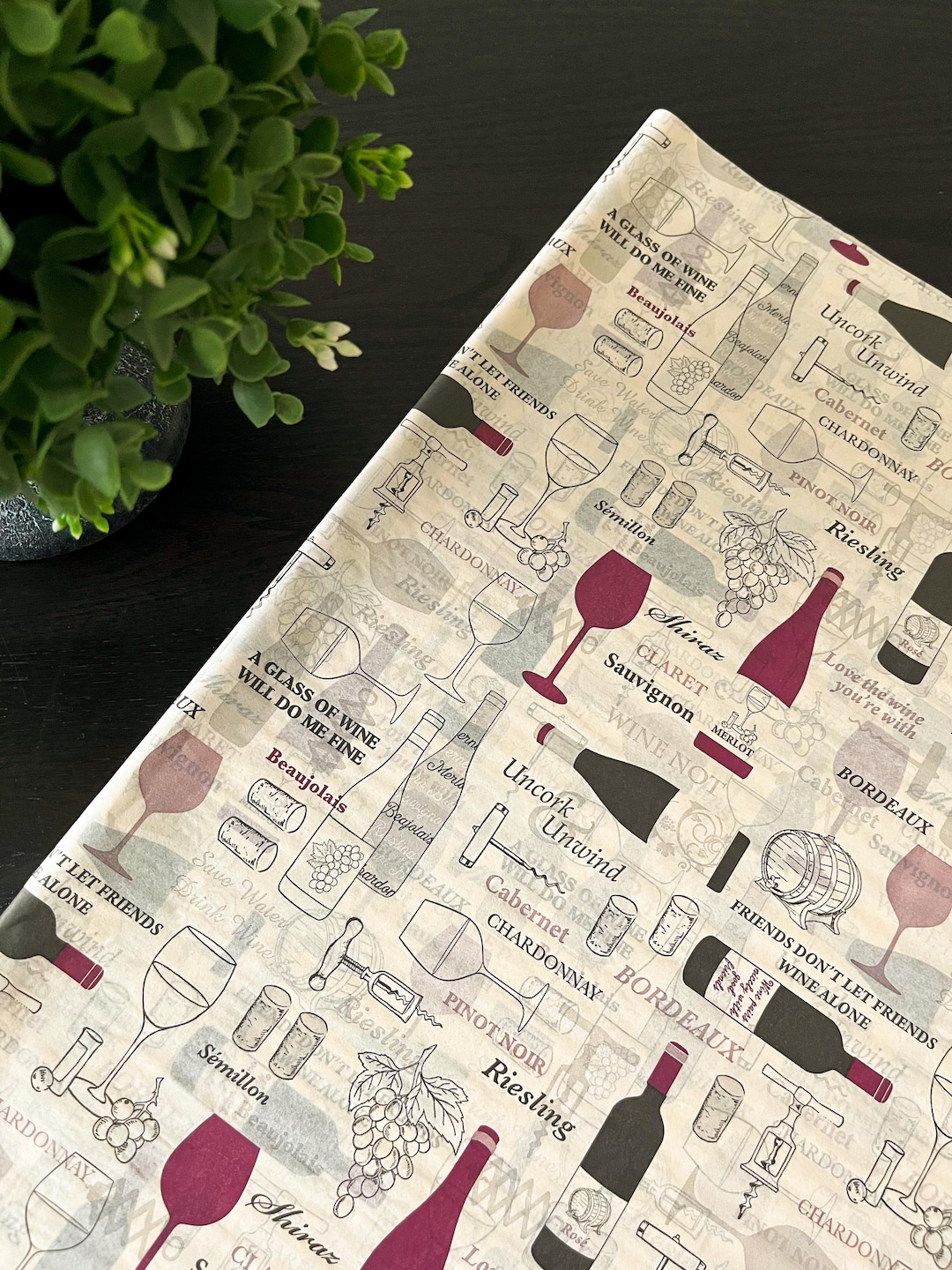 WINE NOT Design Print Gift Grade Tissue Paper Sheets Choose Size ...