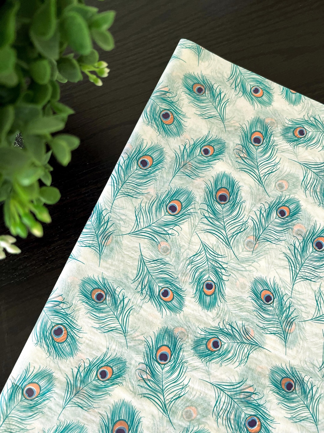 PEACOCK FEATHERS Design Print Gift Grade Tissue Paper Sheets Choose ...