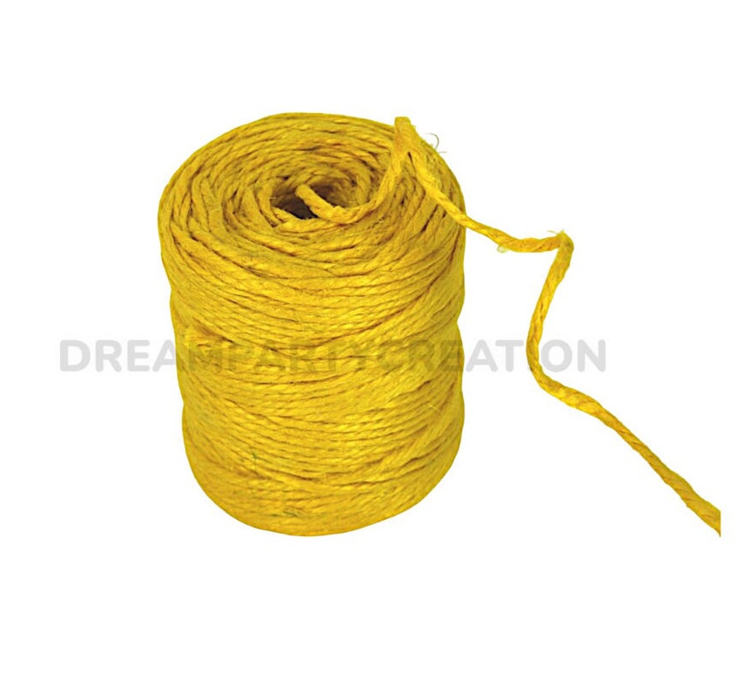 YELLOW Burlap COATED Jute Rope 3 Ply Spool 1/16" Choose Length - Etsy
