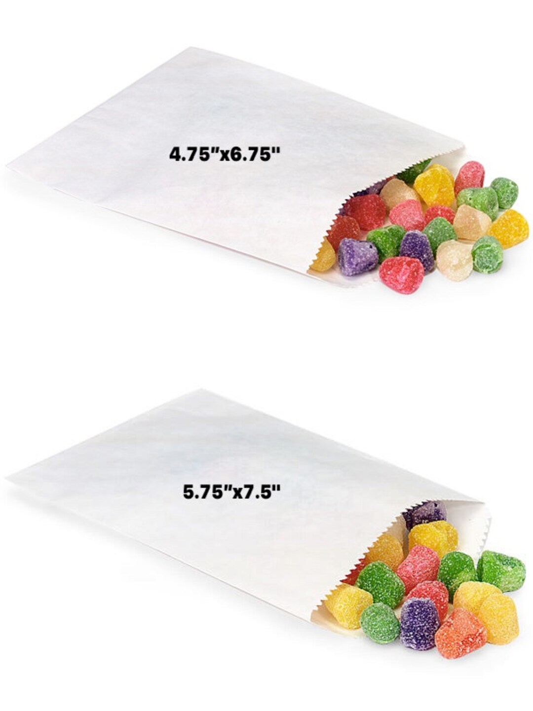 WHITE Glassine Lined Flat Paper Merchandise Bags Choose Size - Etsy