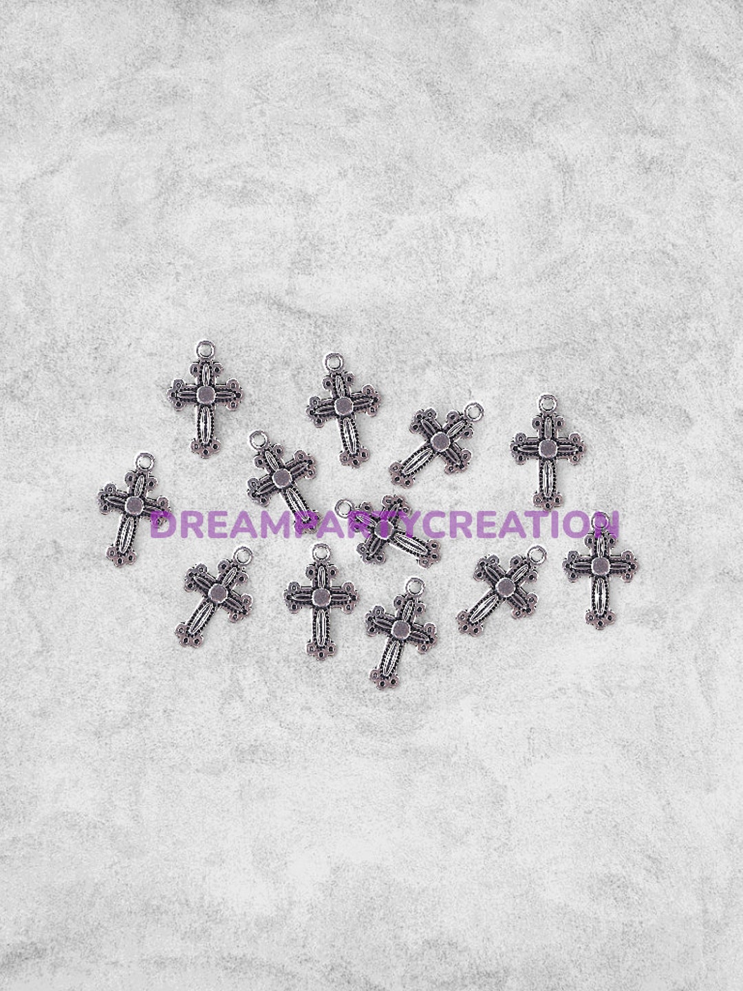3/4" Small SILVER CROSS Design Metal Charms Choose Package Amount - Etsy
