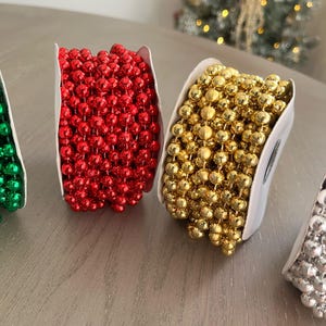 8MM Faux Pearl Plastic BEADS on a String Garland Roll 8 Yards CHOOSE ...